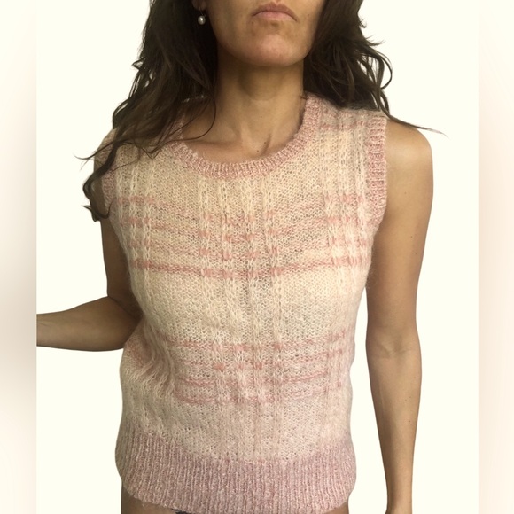 Picato | Jackets & Coats | Vintage 7s Picato Plaid Knit Mohair Blush ...